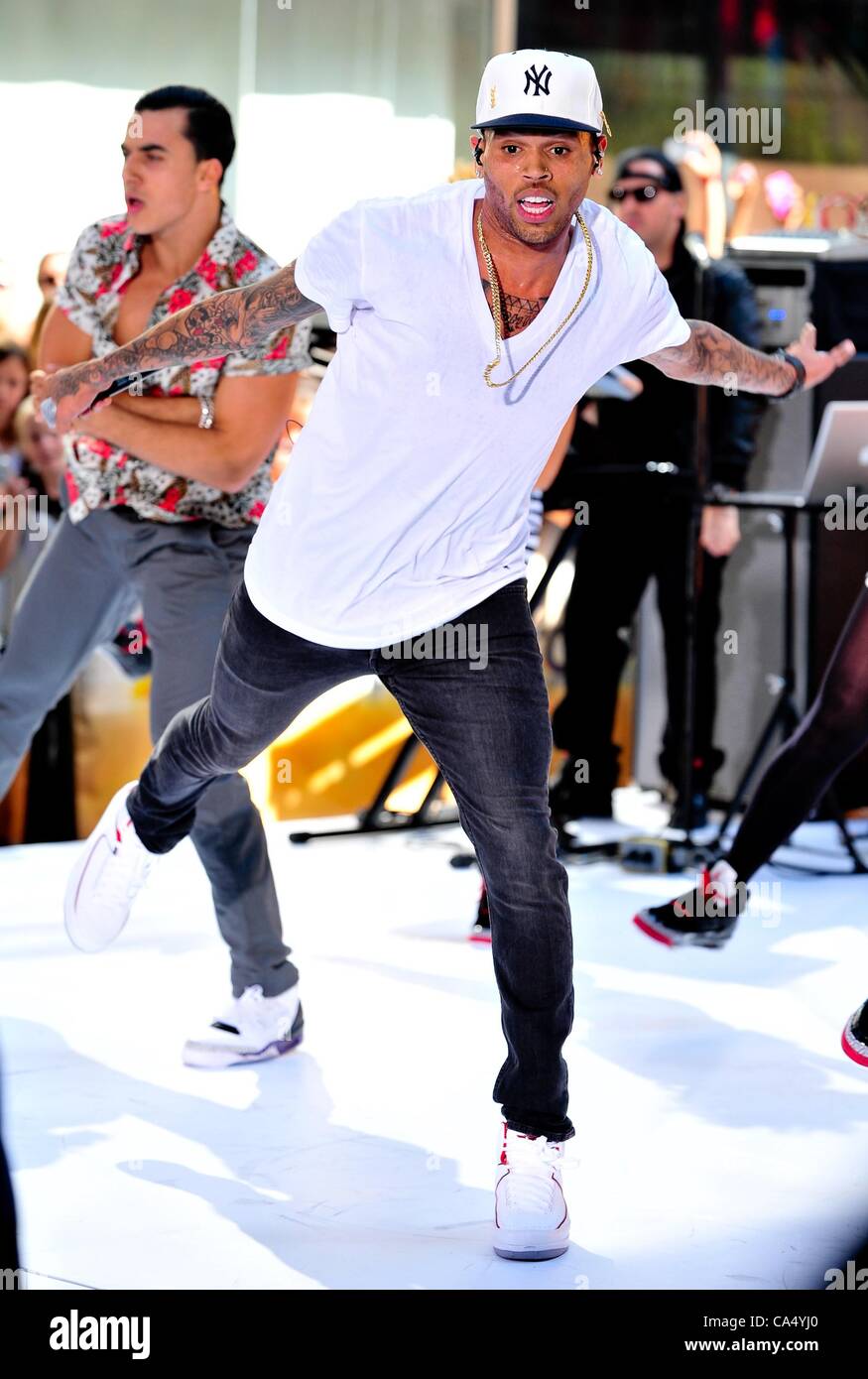 Chris Brown on stage for NBC Today Show Summer Concert Series with ...