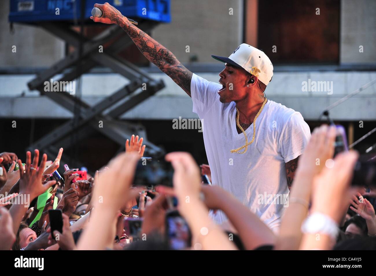 Chris Brown on stage for NBC Today Show Summer Concert Series with ...