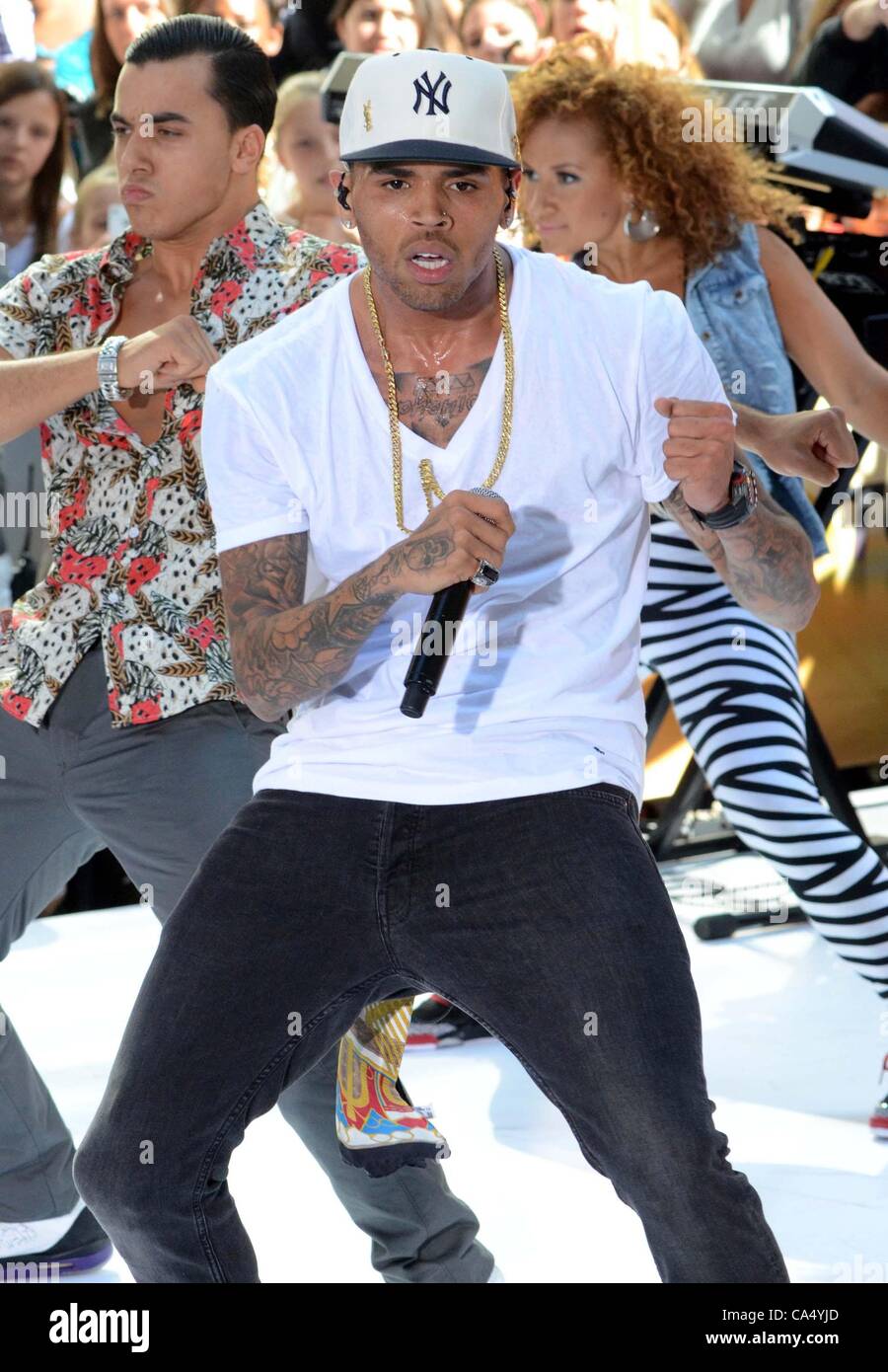 Chris Brown on stage for NBC Today Show Summer Concert Series with ...