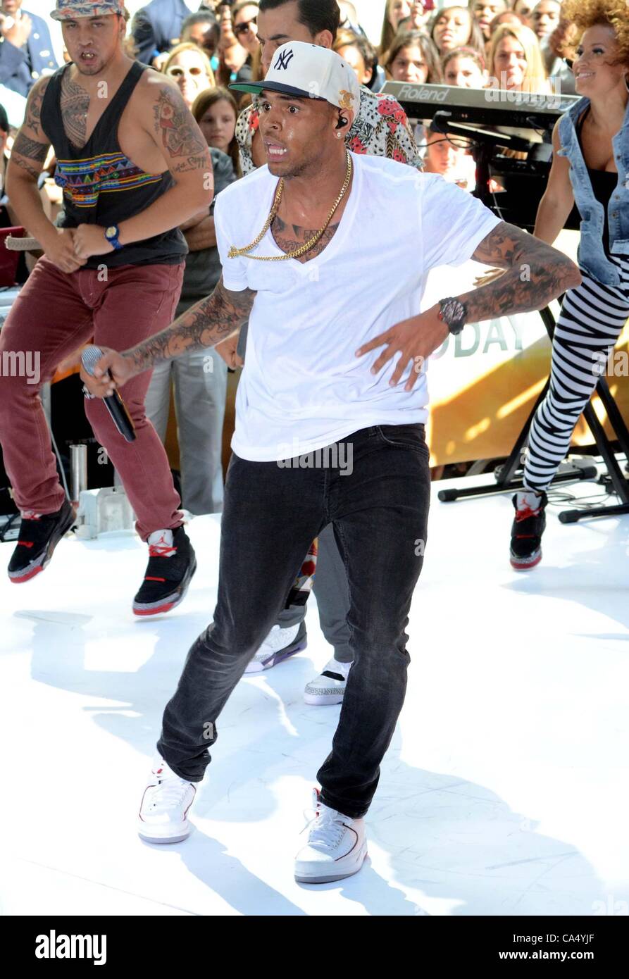 Chris Brown on stage for NBC Today Show Summer Concert Series with ...