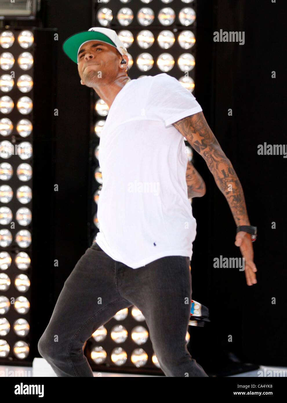 Chris Brown on stage for NBC Today Show Summer Concert Series with ...