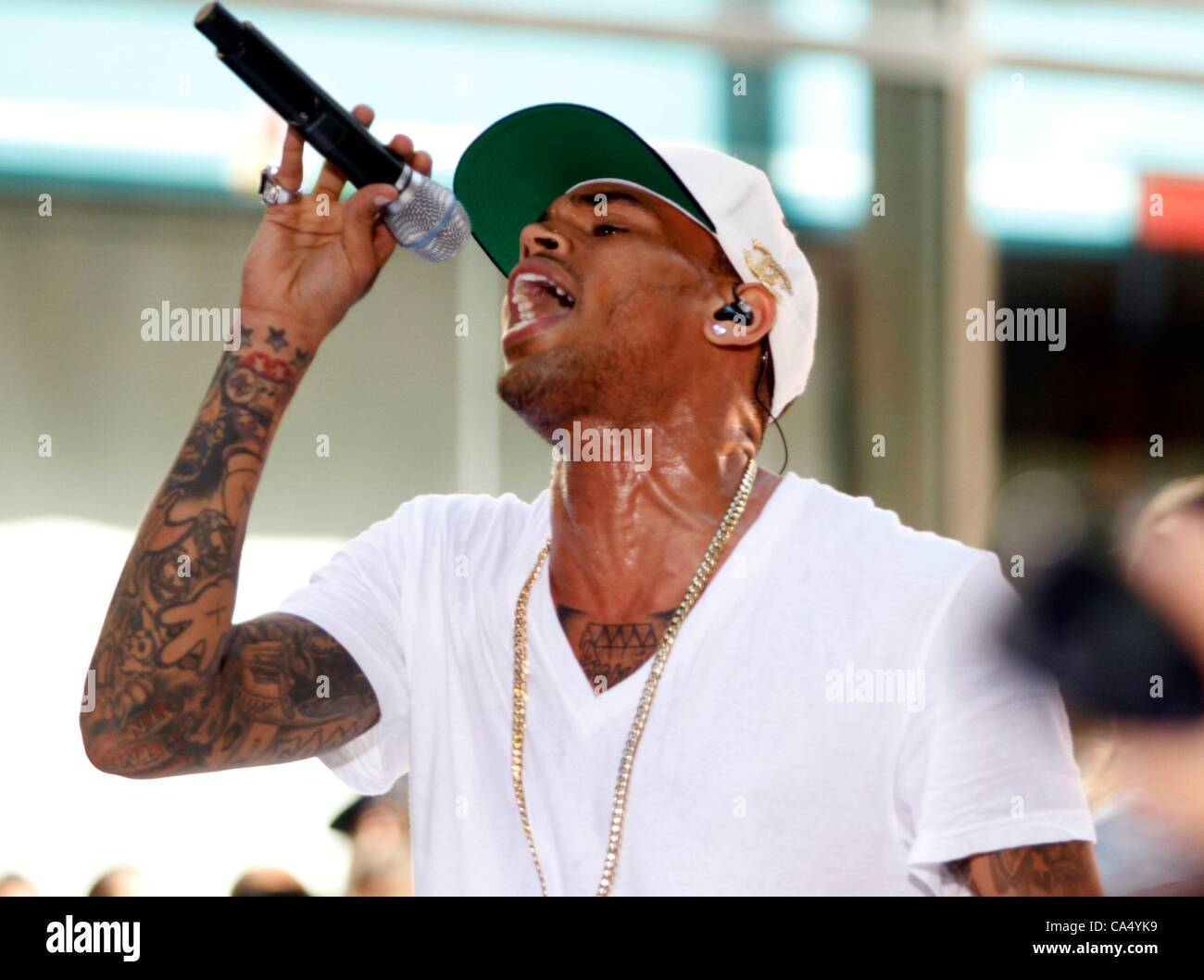 Chris Brown on stage for NBC Today Show Summer Concert Series with ...