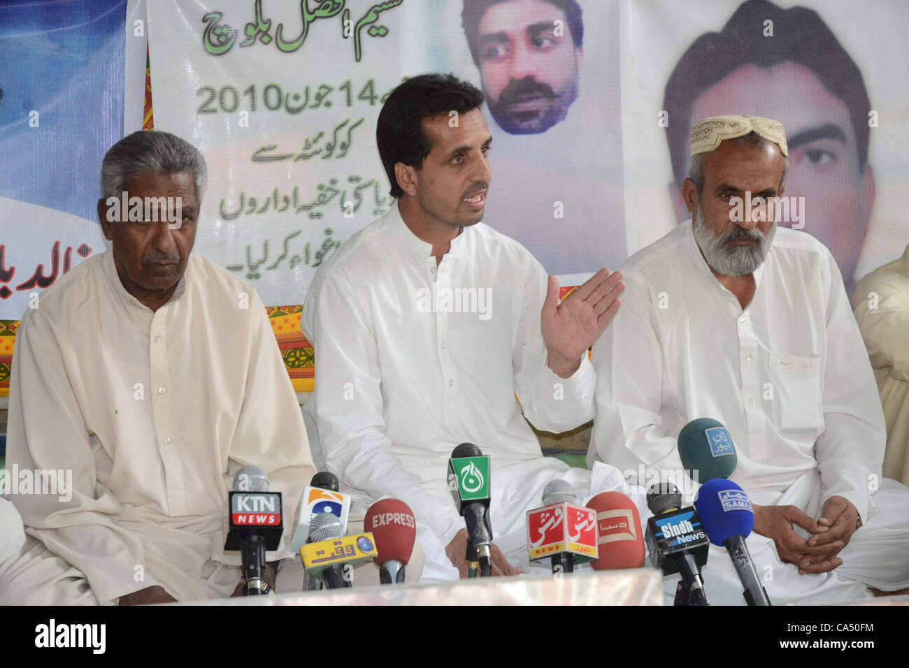 Chairman Voice for Baloch Missing Persons Nasarullah Baloch addressing ...
