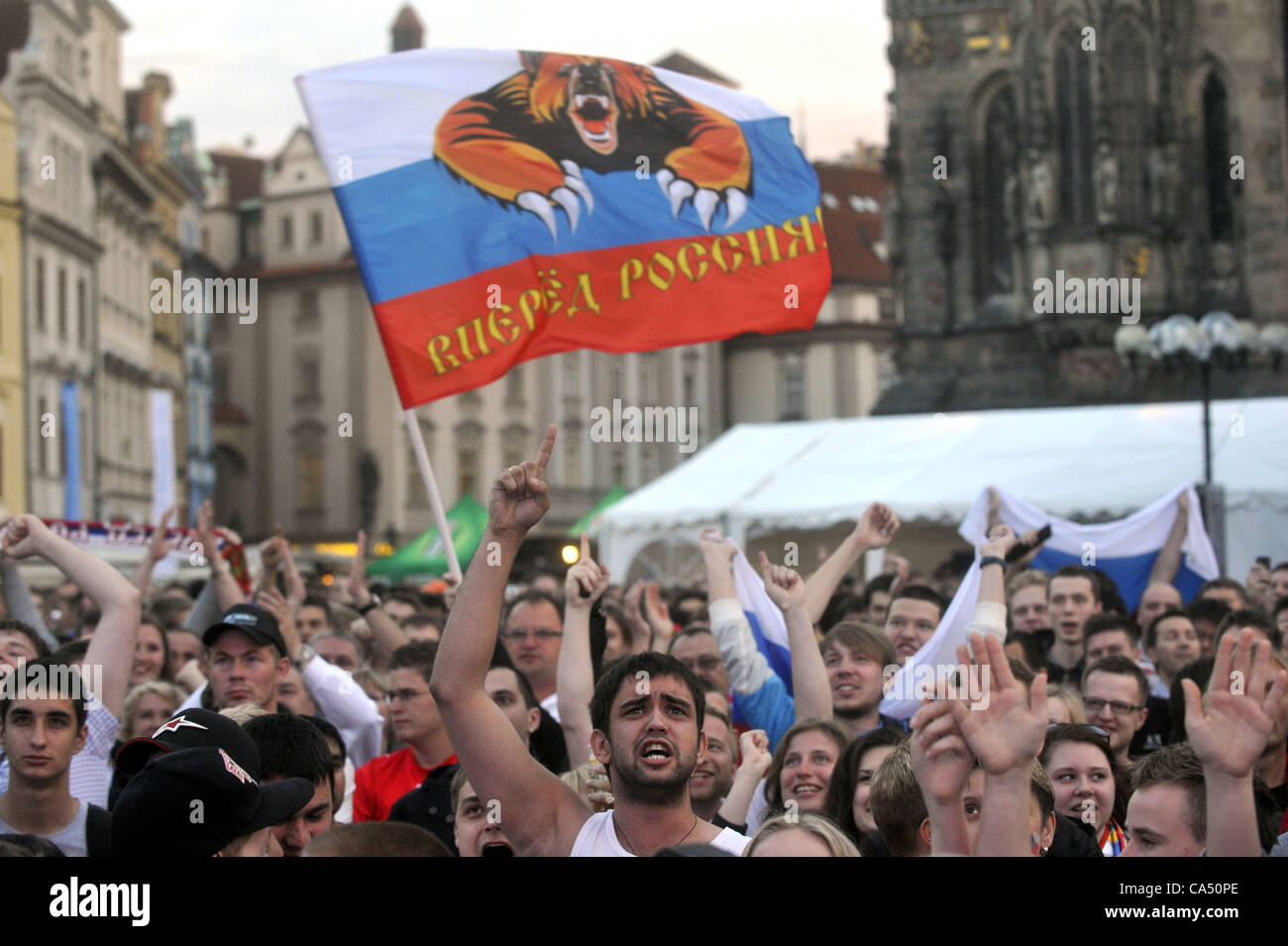 Czech and Russian fans (pictured) follow EURO 2012 match Russia vs ...