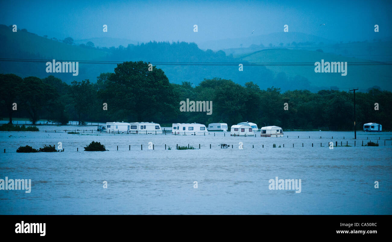 Two days of constant rain lead to the River Rheidol overflowing its ...