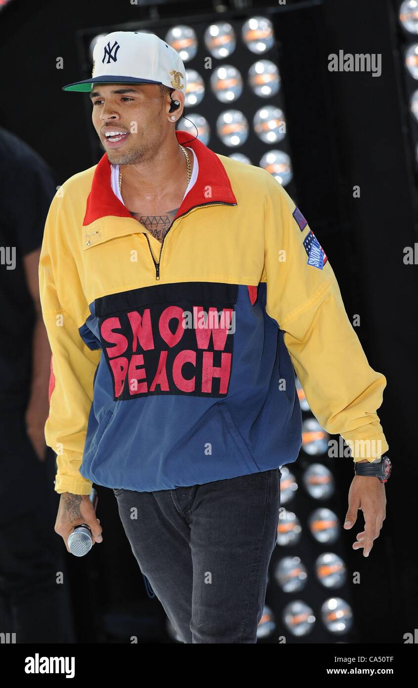 Chris Brown on stage for NBC Today Show Summer Concert Series with ...