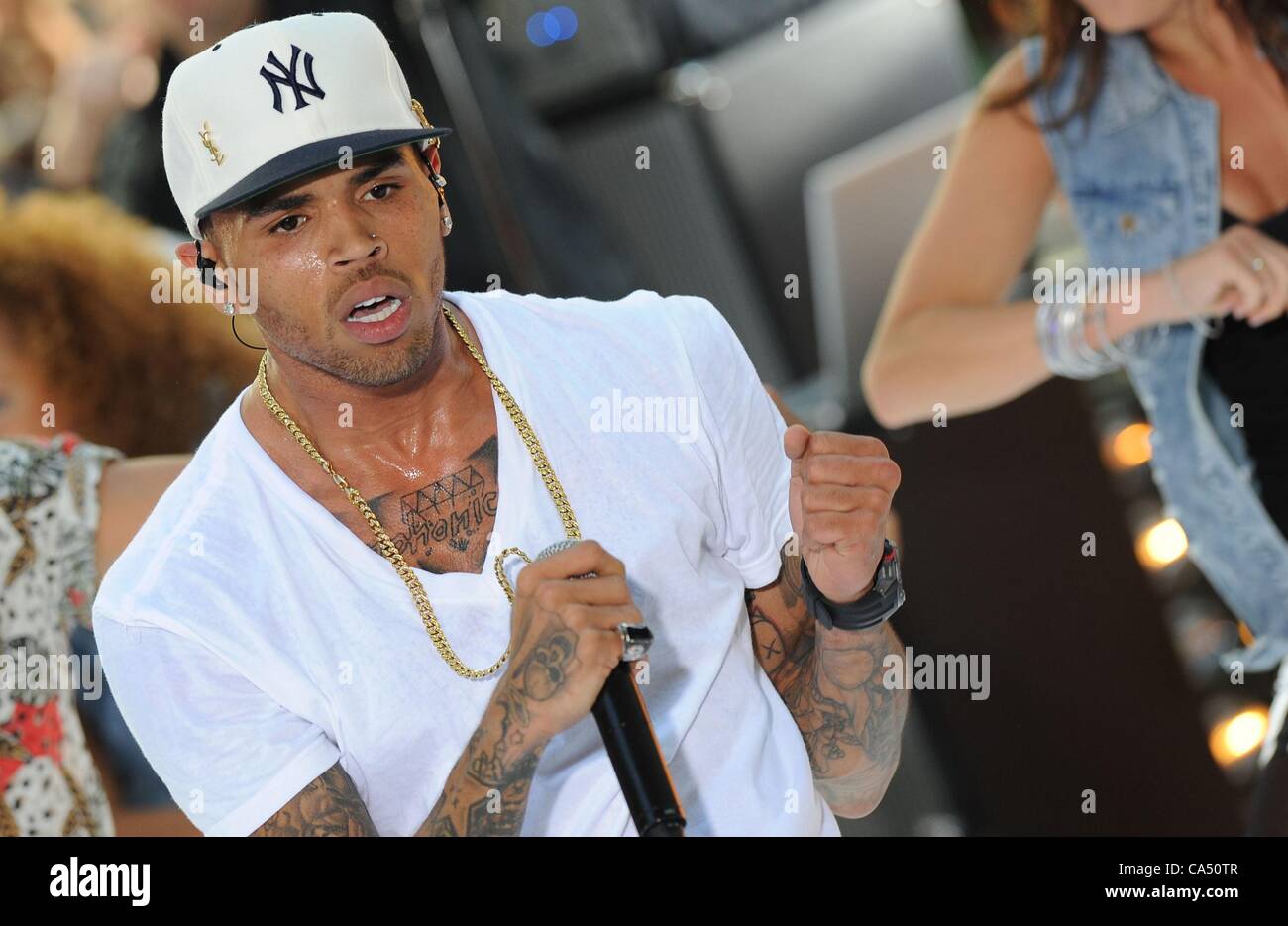 Chris Brown on stage for NBC Today Show Summer Concert Series with ...
