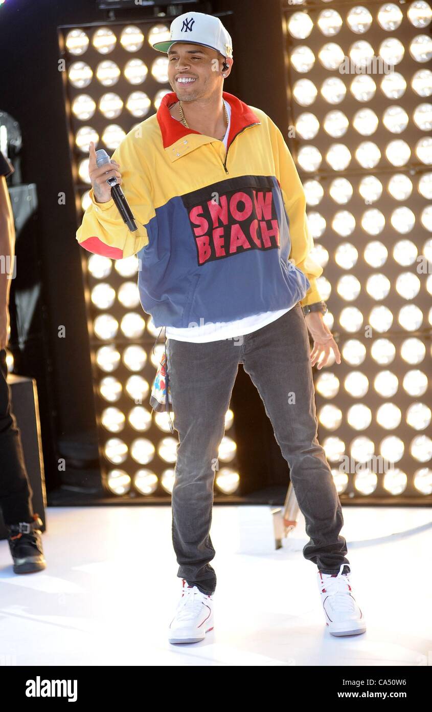 Chris Brown on stage for NBC Today Show Summer Concert Series with ...
