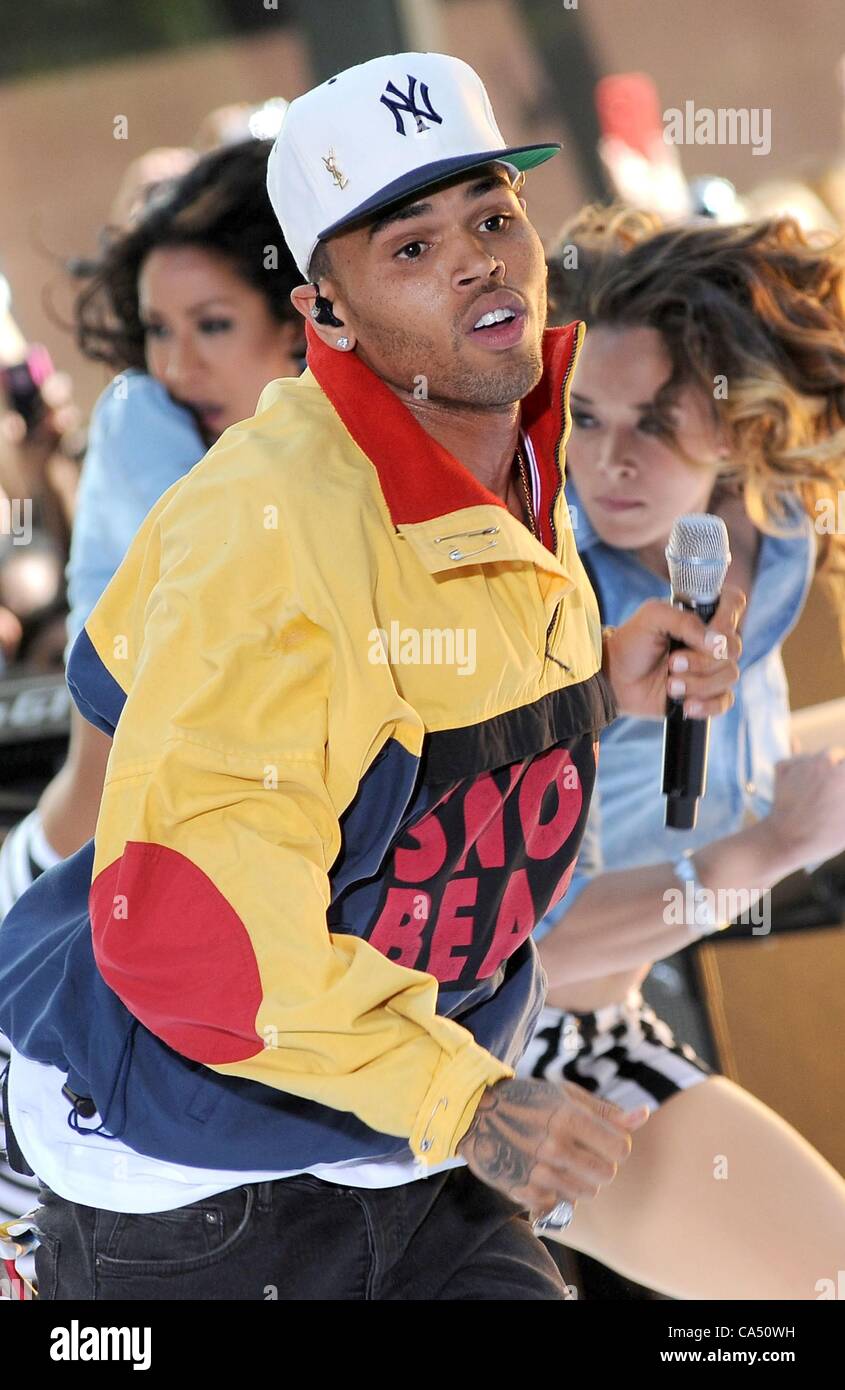 Chris Brown on stage for NBC Today Show Summer Concert Series with ...