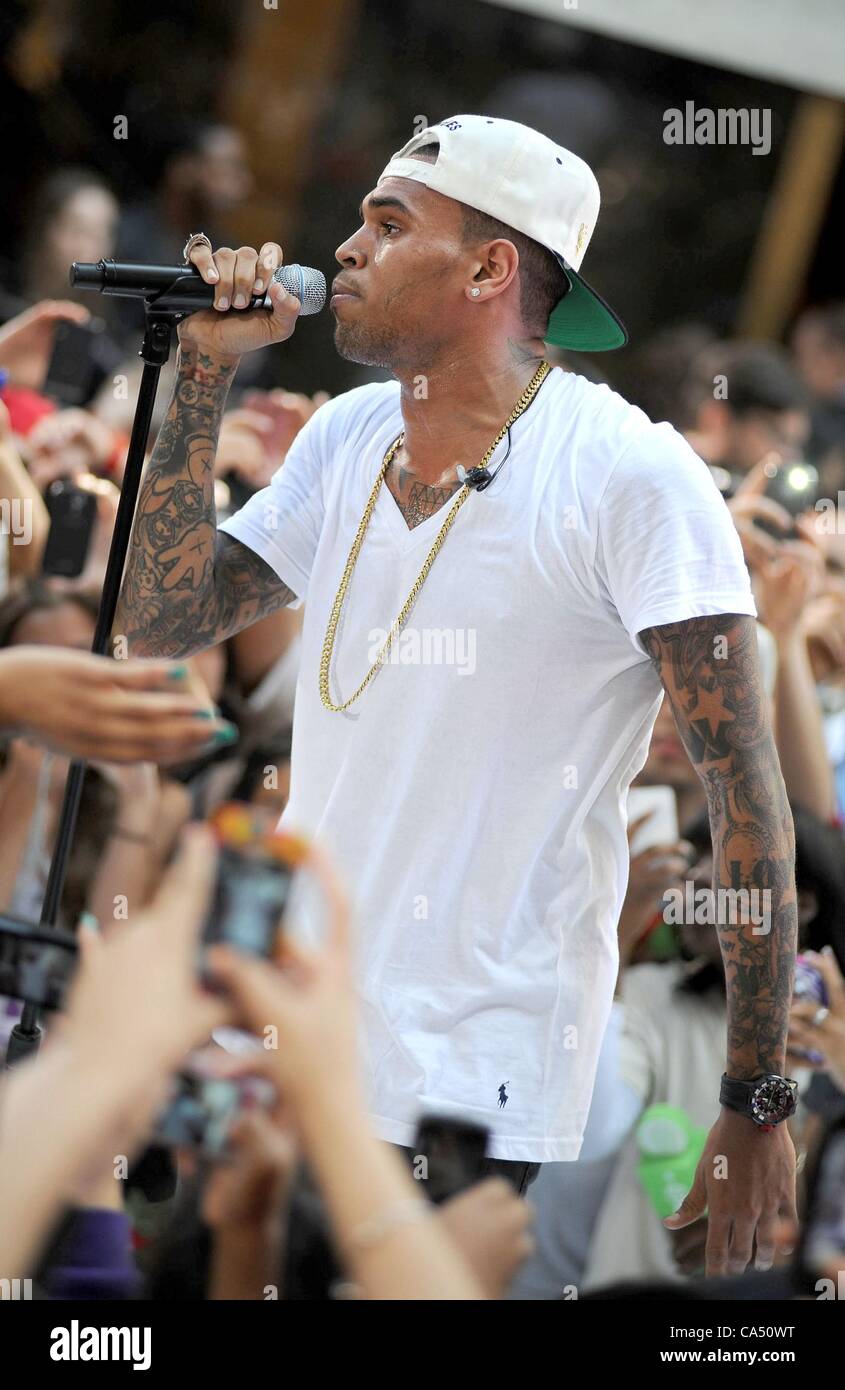 Chris Brown on stage for NBC Today Show Summer Concert Series with ...