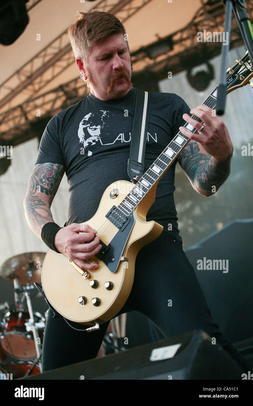 ZAGREB, CROATIA, June 8 2012. Bill Kelliher (guitar) of the band ...
