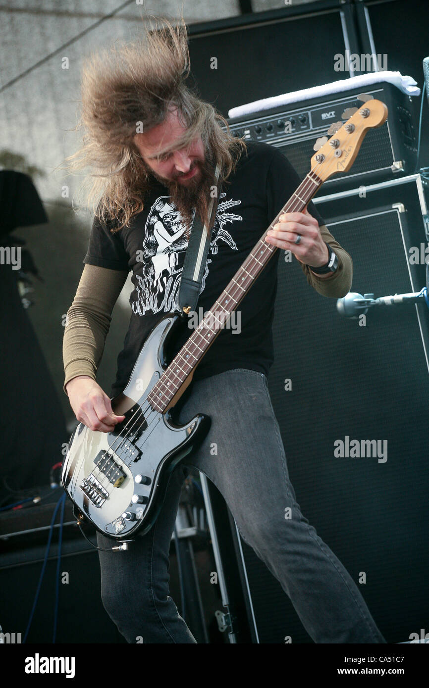 ZAGREB, CROATIA, June 8 2012. Troy Sanders (vocals, bass) of the band ...