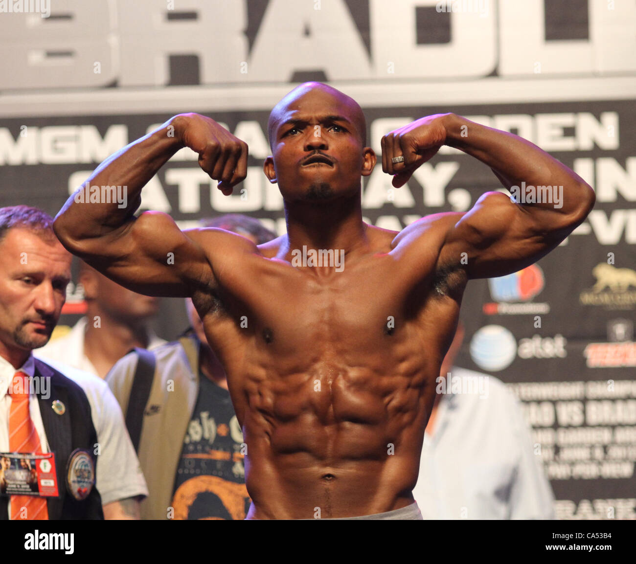 June 8, 2012 - Las Vegas, Nevada, U.S. - TIMOTHY BRADLEY steps on the ...