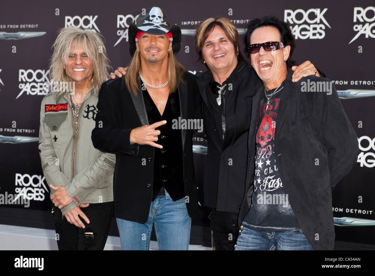 CC Deville, Bret Michaels, Bobby Dall, Rikki Rockett at arrivals for ROCK OF AGES Premiere ...