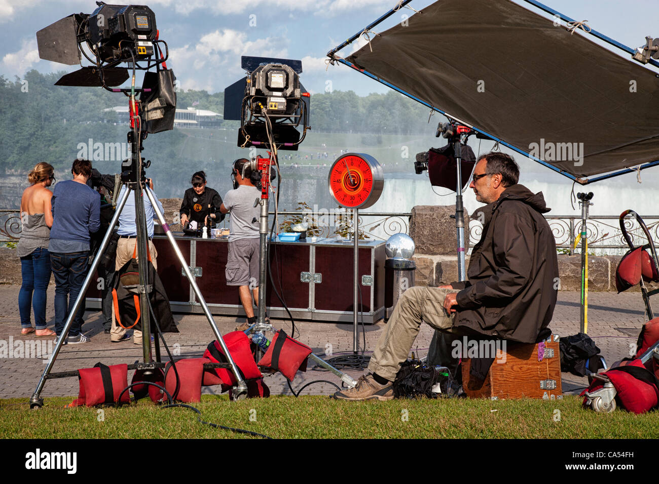 Television crew films a cooking show at the Niagara Falls. Ontario ...