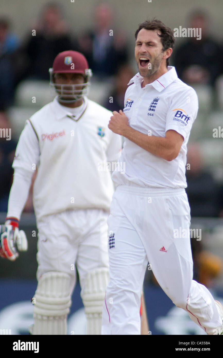 09/06/2012 Birmingham England. Graham Onions celebrates the wicket of ...