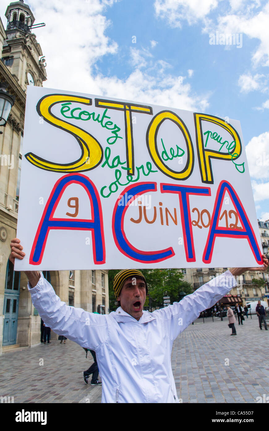 Activists from an Anti- ACTA Internet Accords Law, who oppose the ...