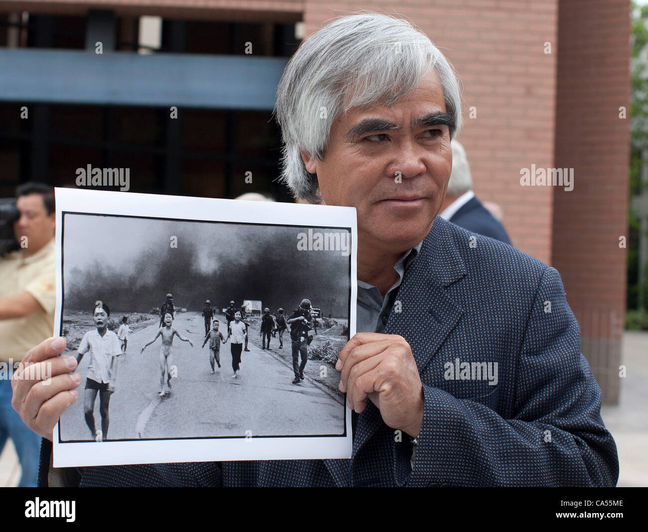 Photographer Nick Ut displays his Pulitzer Prize image of Kim Phuc, at ...
