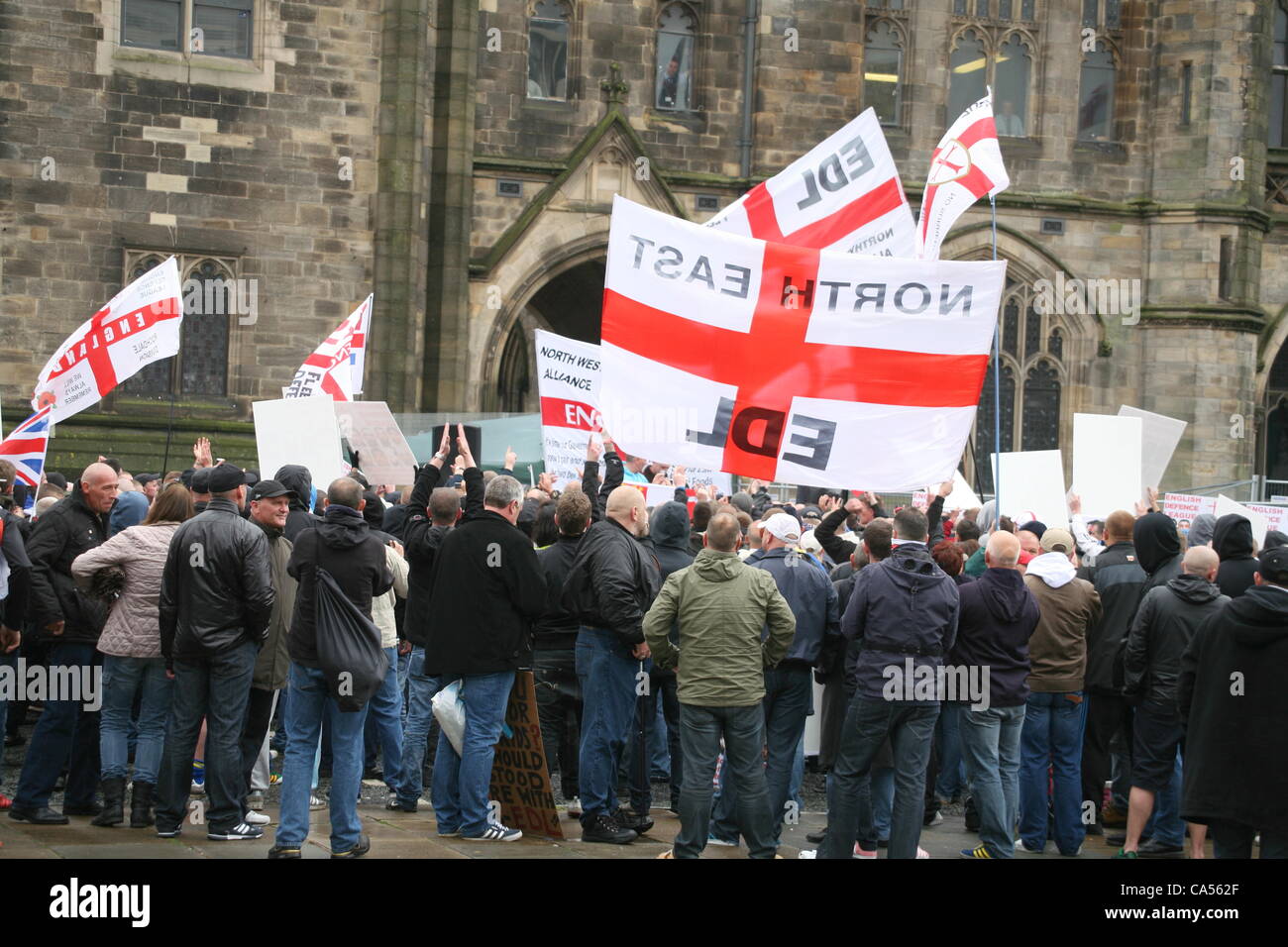 09-06-12 Rochdale Manchester UK The English Defence League hold a ...