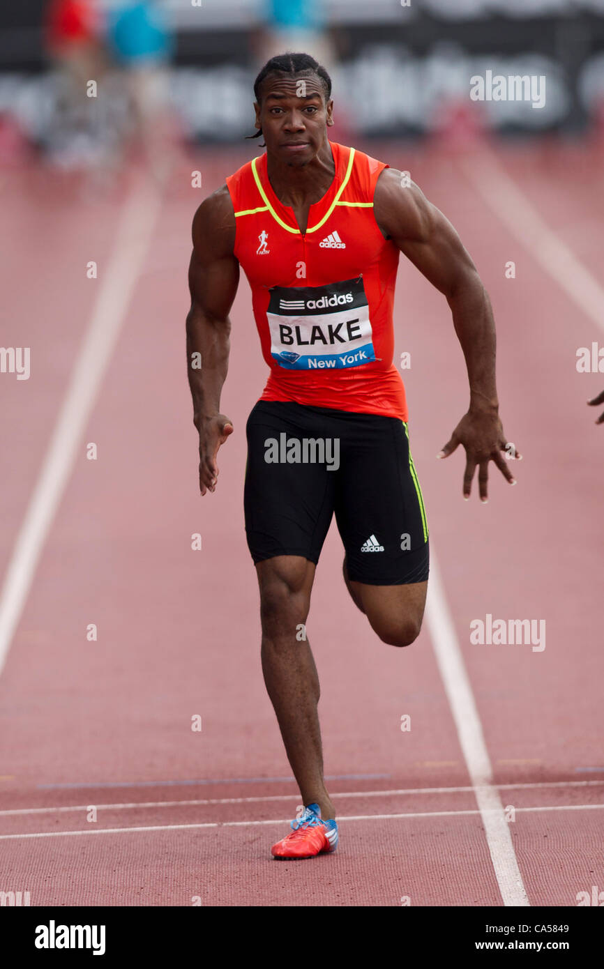 Yohan Blake (JAM), winning the Men's100m, at the 2012 NYC Grand Prix ...