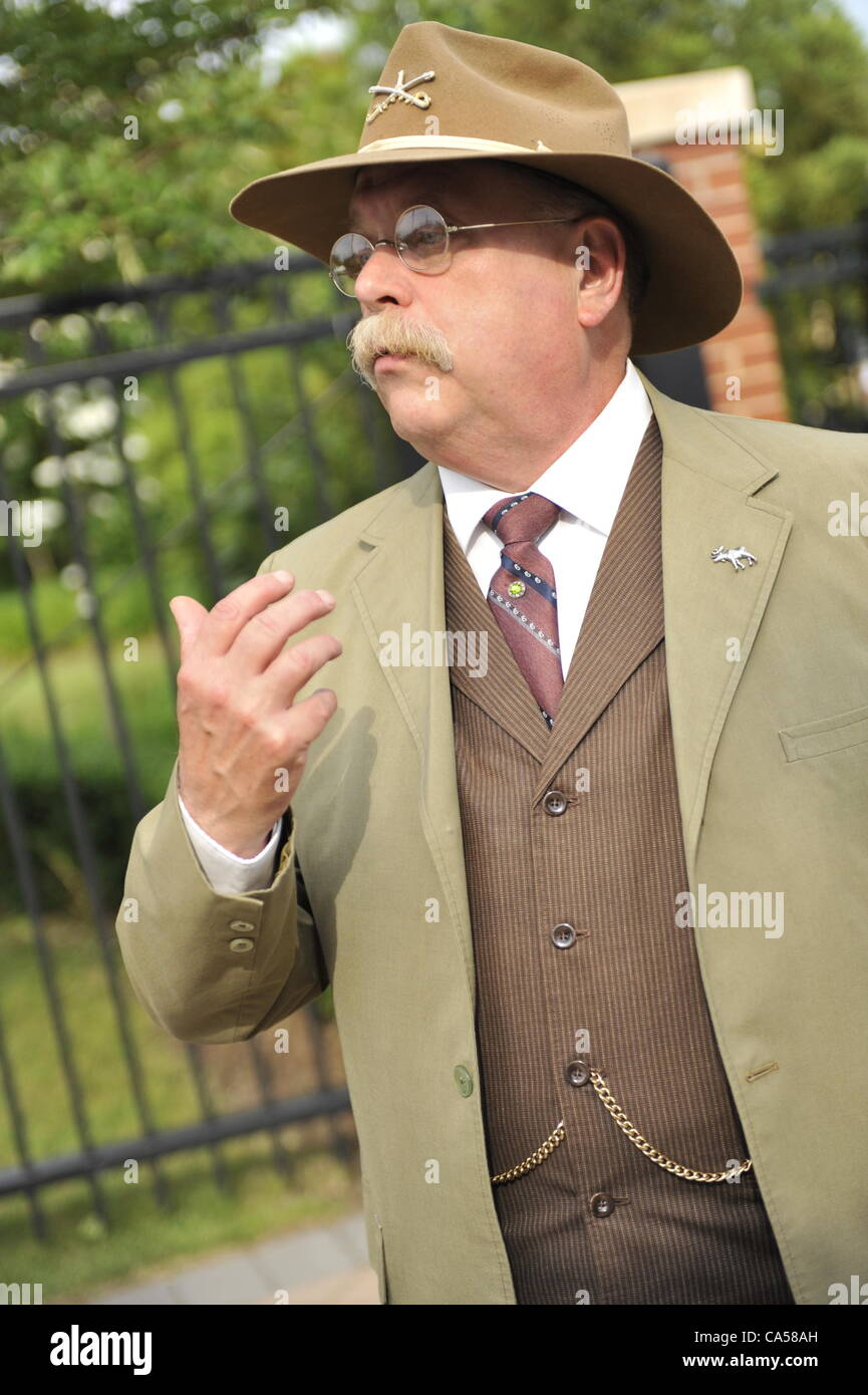 U.S. President Theodore Roosevelt, played by actor James Foote, at ...