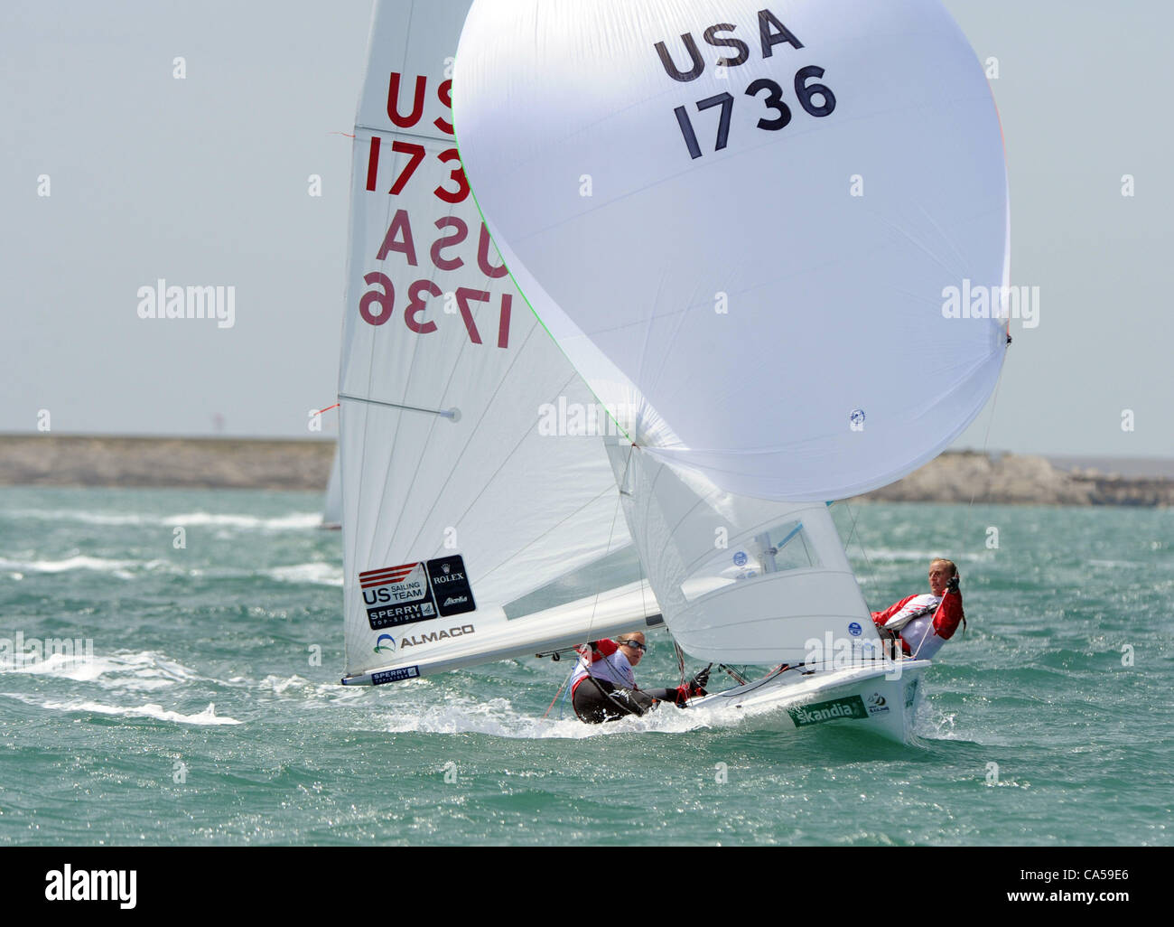 Sail for Gold medal races at Portland in Dorset, U.K. Womens 470 Amanda ...