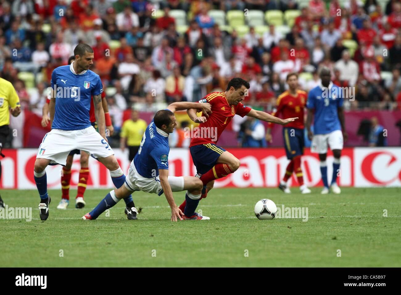 European Championship Euro 2012 game between Italy and Spain in Gdansk ...