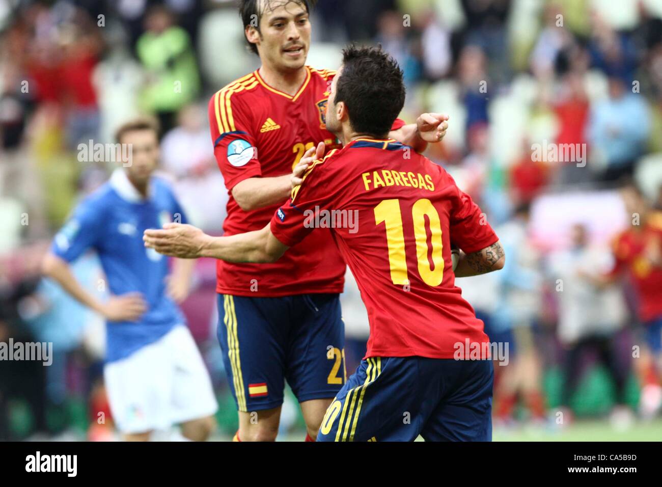 European Championship Euro 2012 game between Italy and Spain in Gdansk ...