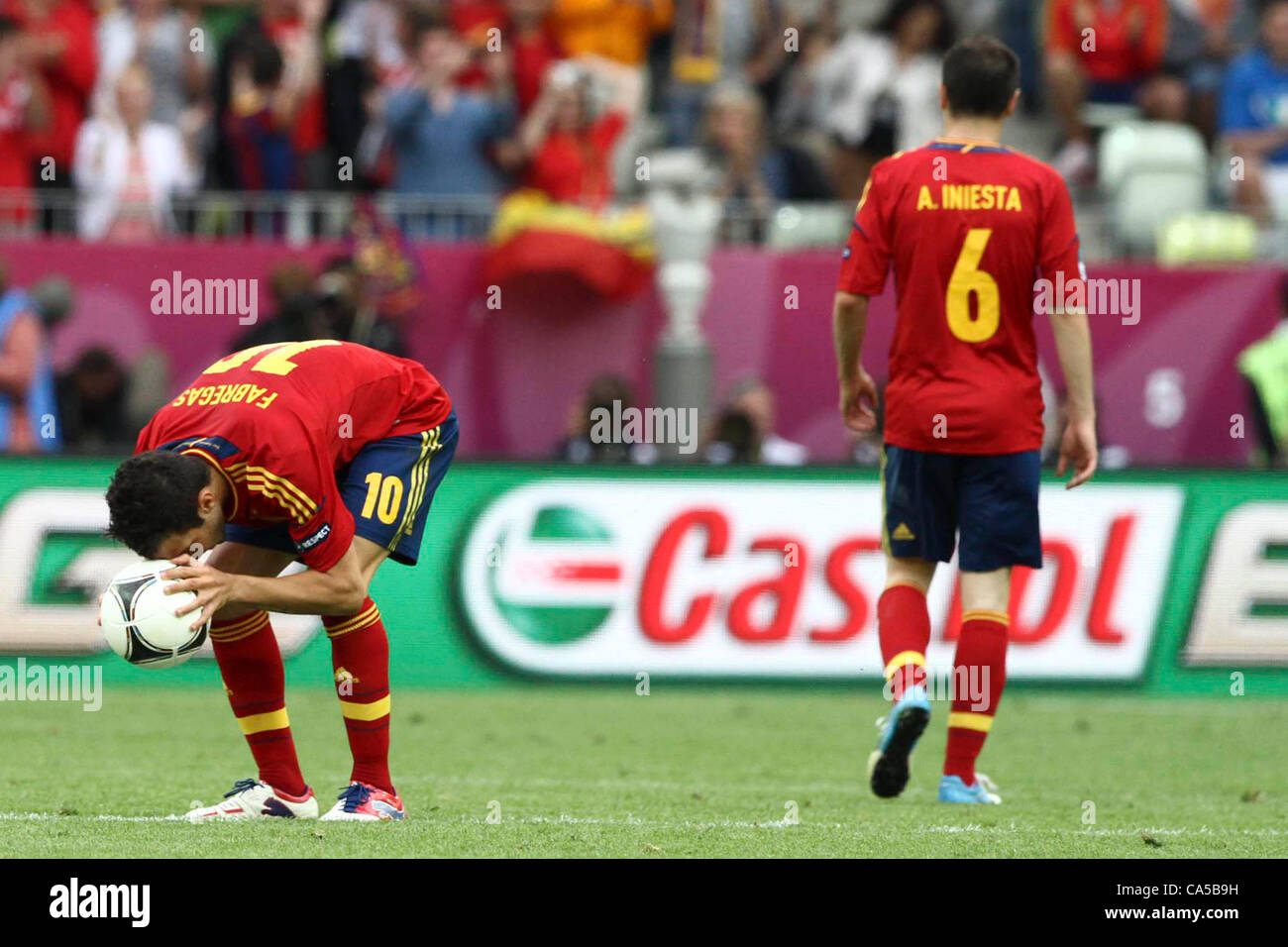 European Championship Euro 2012 game between Italy and Spain in Gdansk ...