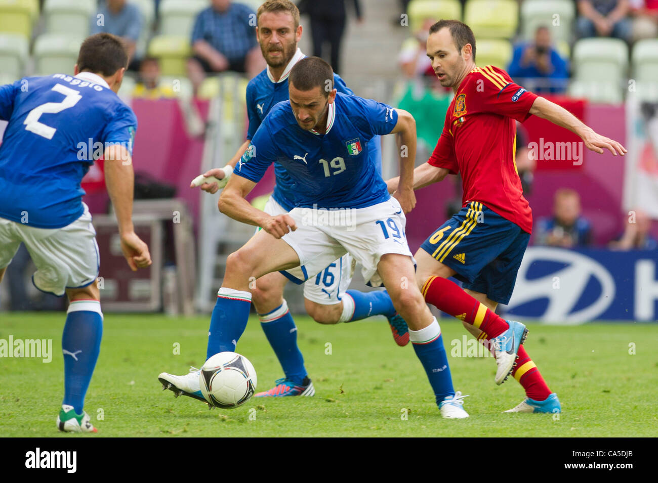 Leonardo Bonucci (ITA), Andres Iniesta (ESP), JUNE 10, 2012 - Football ...