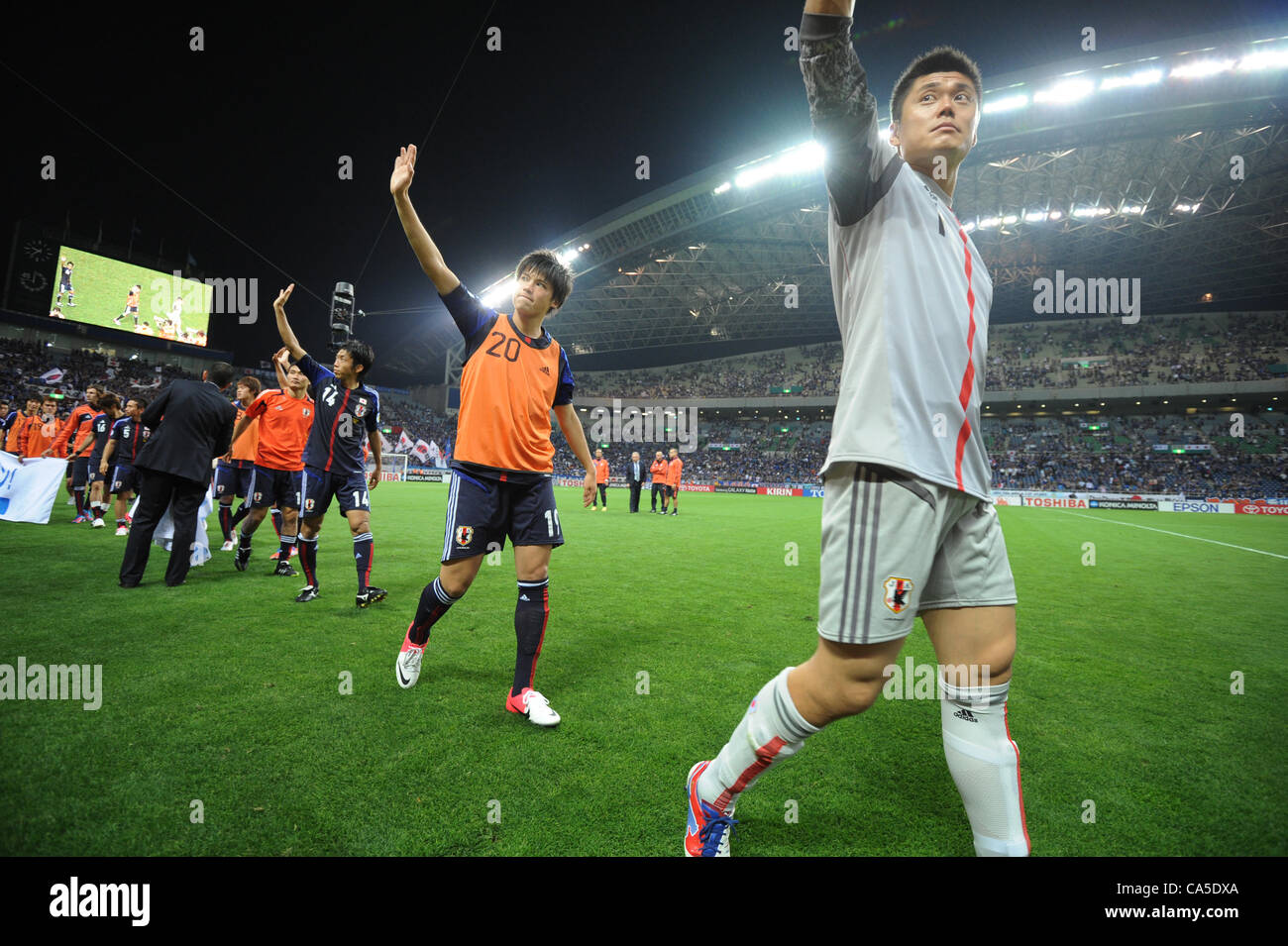 (R-L) Eiji Kawashima, Ryo Miyaichi, Kengo Nakamura (JPN), JUNE 8, 2012 ...