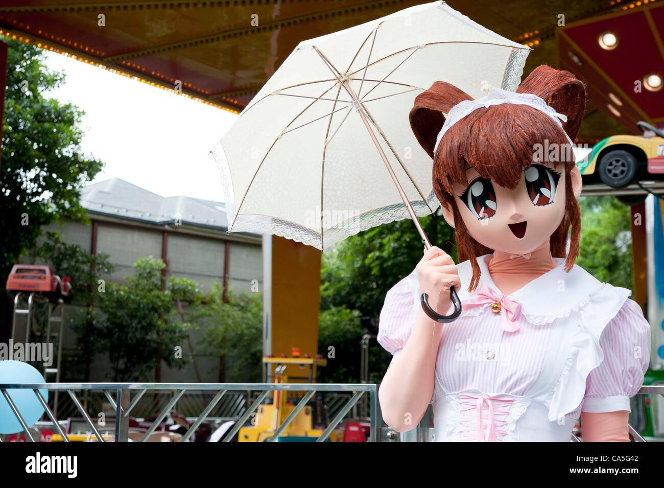 June 10th, 2012: Tokyo, Japan – A female cosplayer poses in the picture ...
