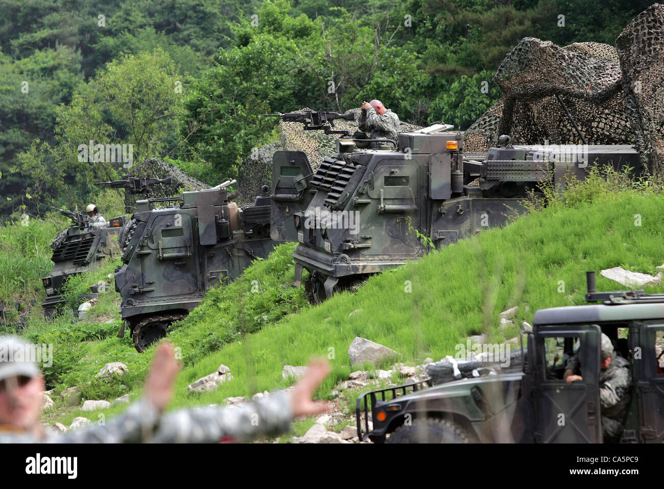 June 12, 2012-Cholwon, South korea- M270A1 multiple launch rocket ...