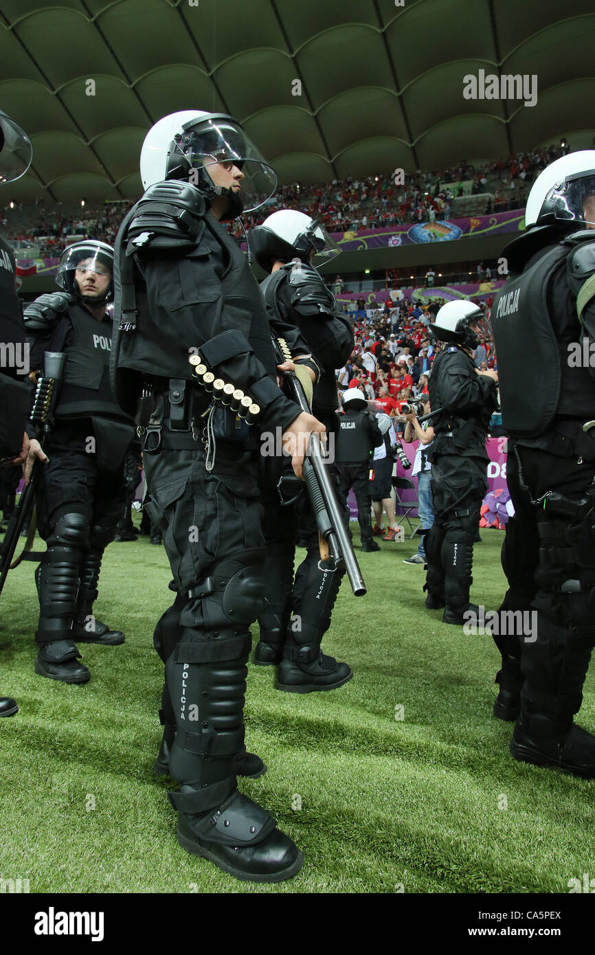 ARMED POLICE IN THE STADIUM POLAND V RUSSIA NATIONAL STADIUM WARSAW ...