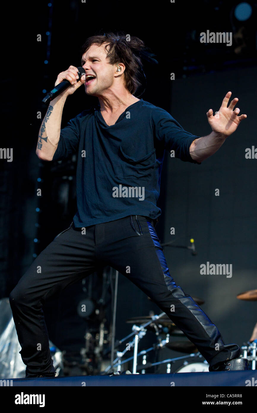 10.06.2012. "MAXIDROM 2012" Festival. Airfield "Tushino", Moscow, Russia. Pictured: The Rasmus ...