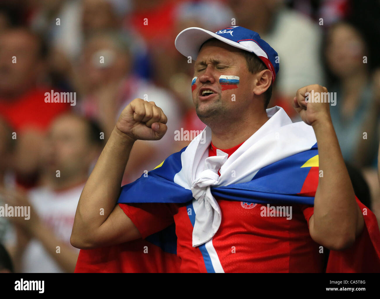RUSSIAN FAN RUSSIA NATIONAL STADIUM WARSAW POLAND 12 June 2012 Stock ...