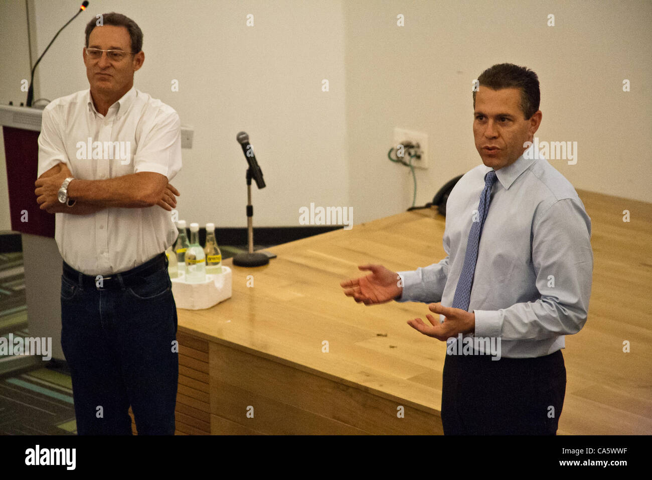 Yuval Sela (L), Chief Engineer Dan Region Wastewater Treatment Plant ...