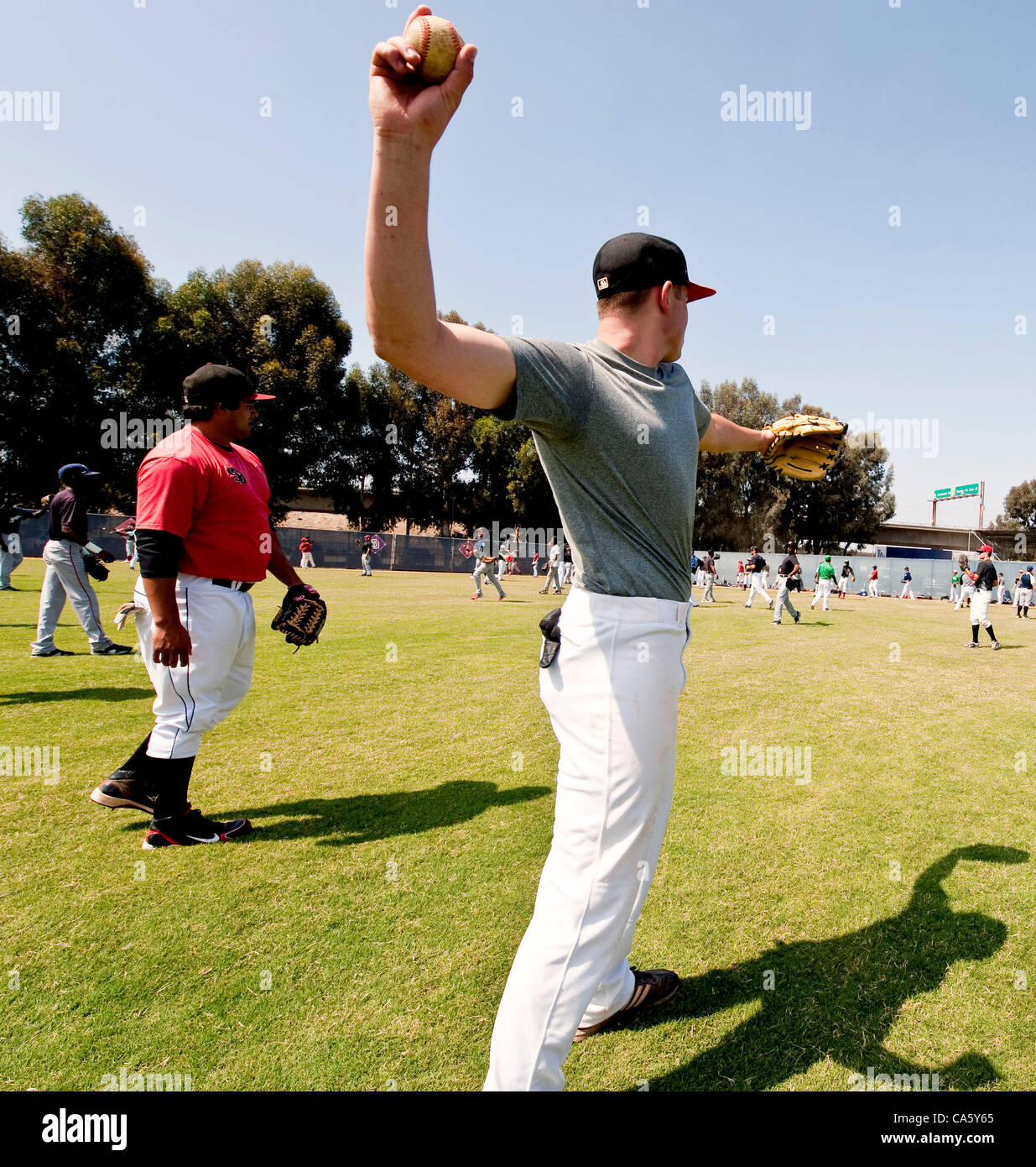 June 12, 2012 -Compton, CA, USA - Baseball players of varying abilities ...