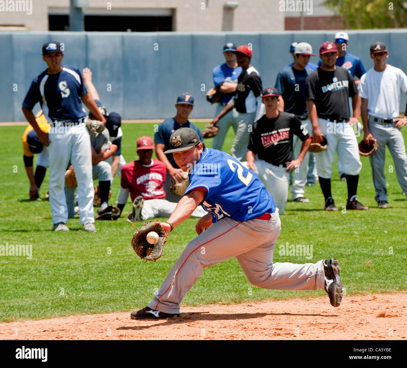 June 12, 2012 -Compton, CA, USA - Baseball players of varying abilities ...
