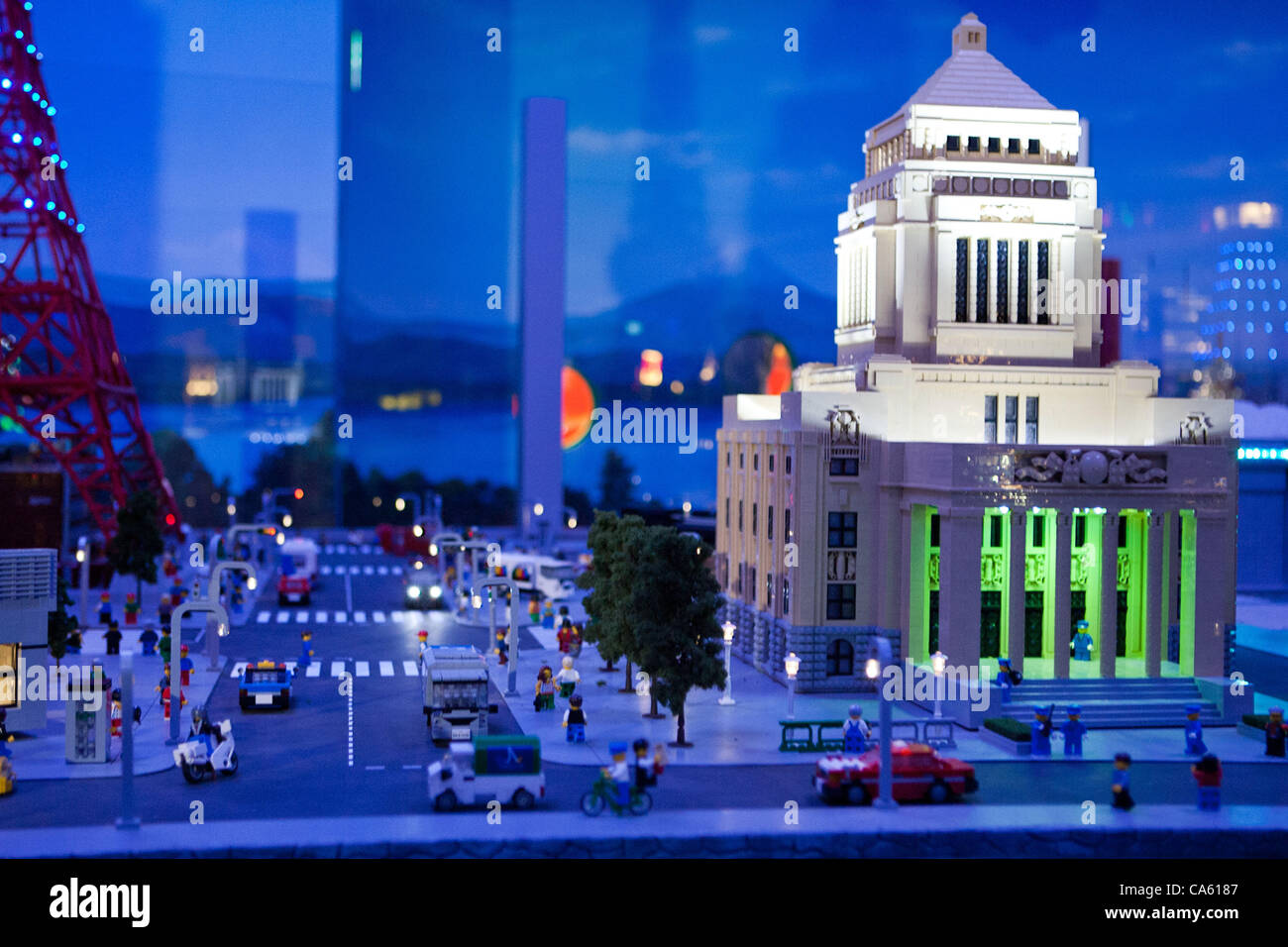 June 14, 2012, Tokyo, Japan - A view of Tokyo city landmarks all made ...