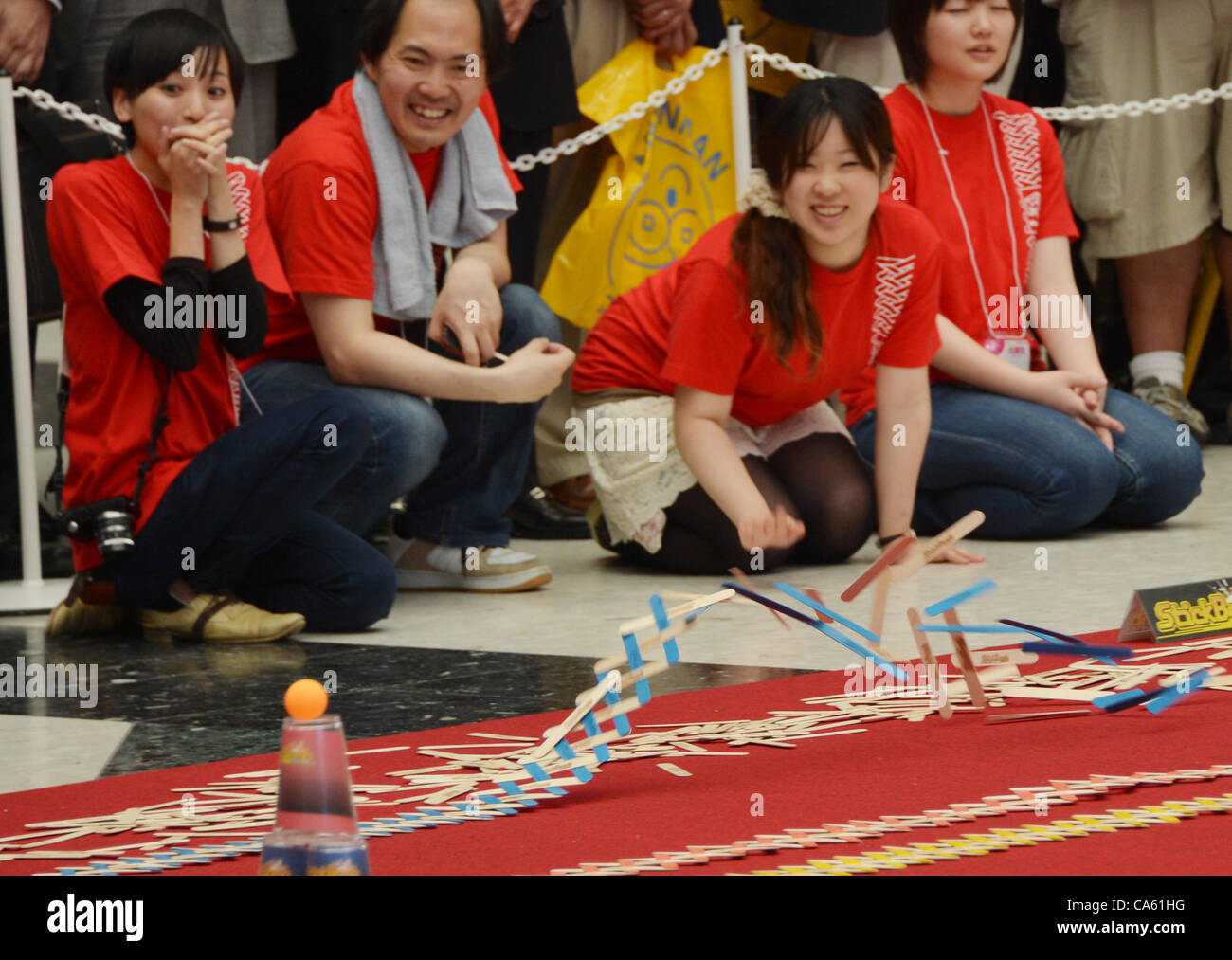 June 14, 2012, Tokyo, Japan - Stickbombsexpolodein a chain reaction ...