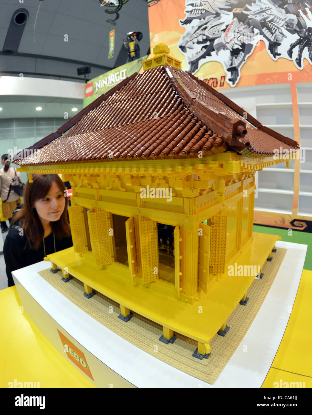 June 14, 2012, Tokyo, Japan - A replica of the Golden Hall of Chusonji ...