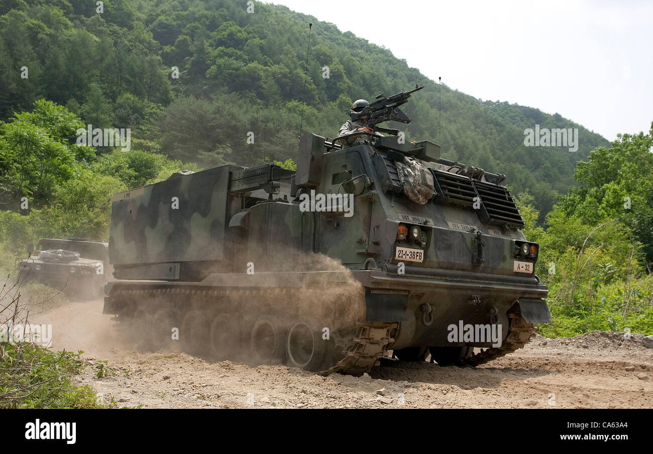 June 12, 2012-Cholwon, South korea- M270A1 multiple launch rocket ...
