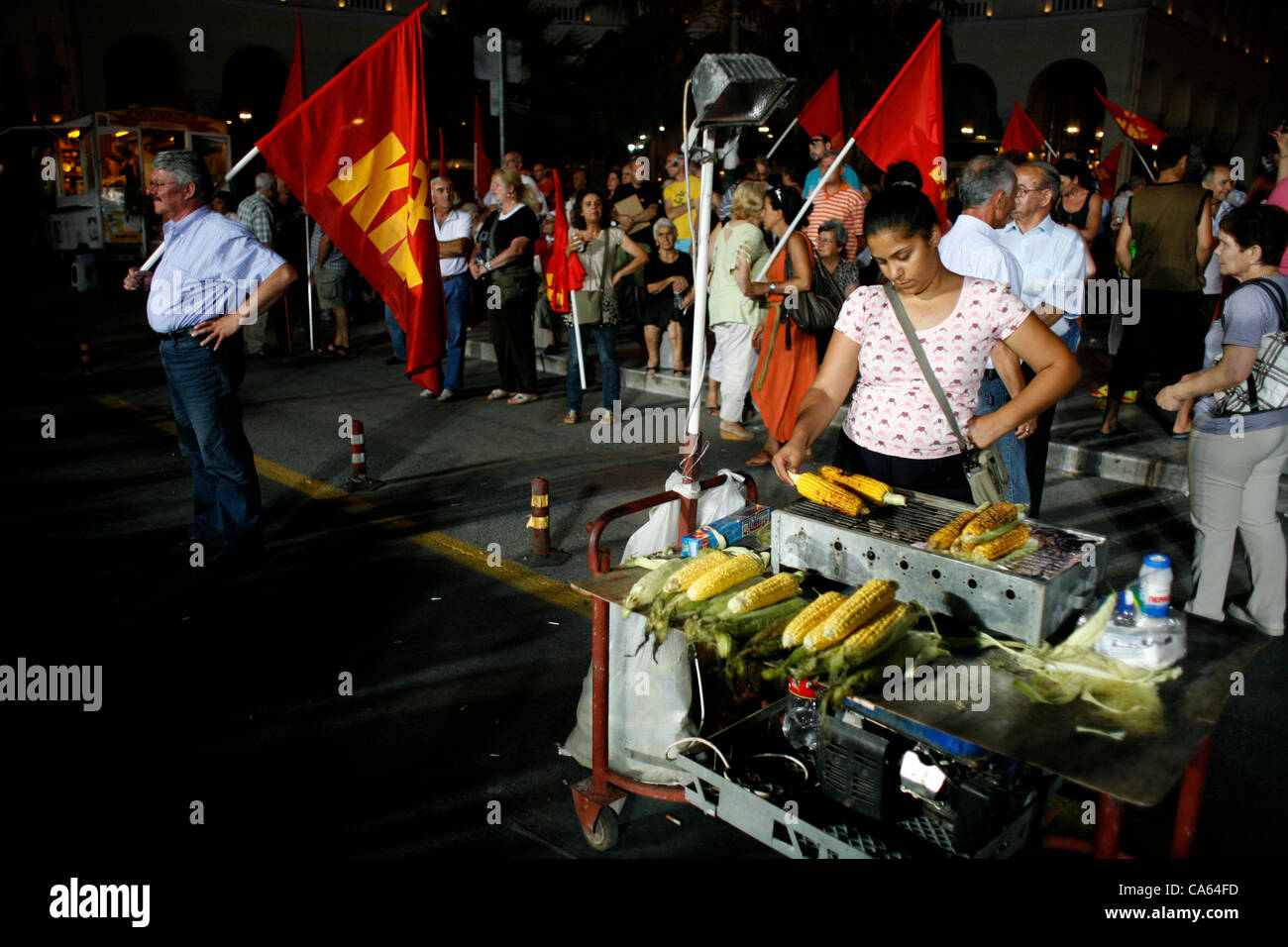 June 14, 2012. Thessaloniki, Greece. Aleka Papariga, general secretary ...