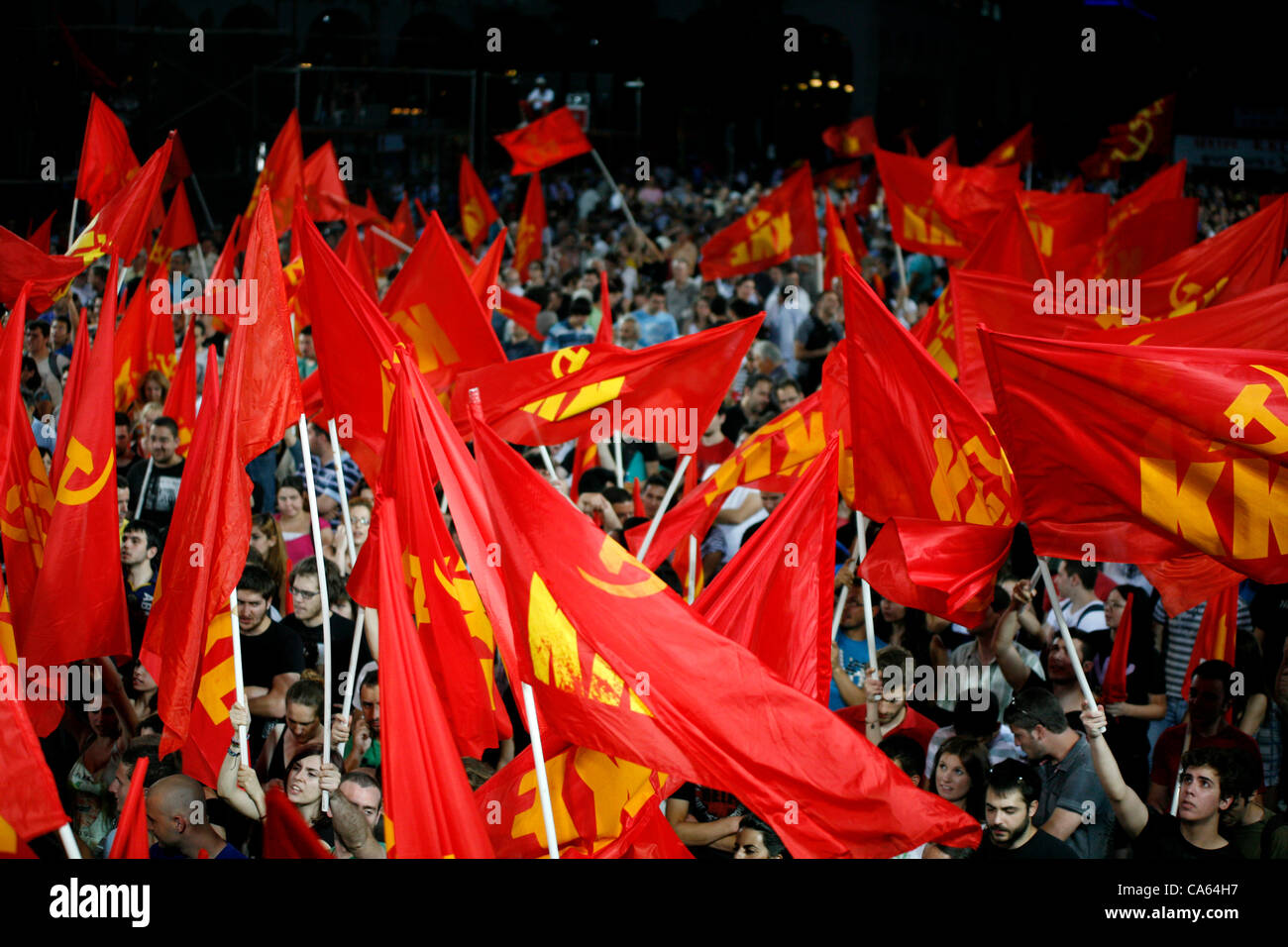 June 14, 2012. Thessaloniki, Greece. Aleka Papariga, general secretary ...