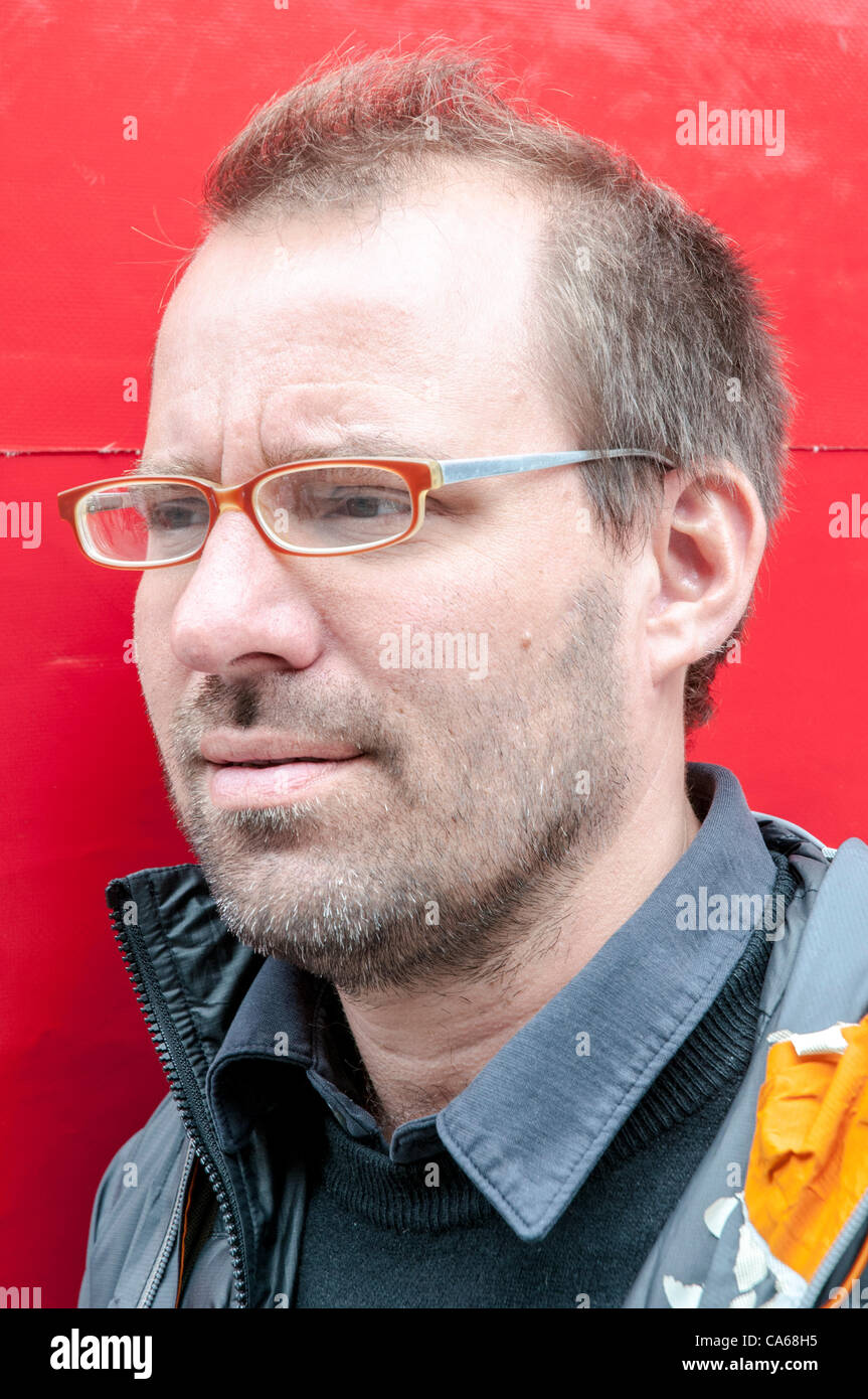 Exeter, UK. 15 June, 2012. The artist Kurt Perschke standing by his ...