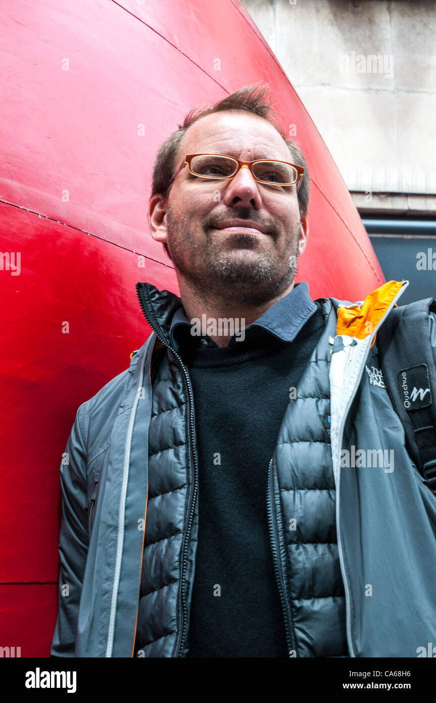 Exeter, UK. 15 June, 2012. The artist Kurt Perschke standing by his ...