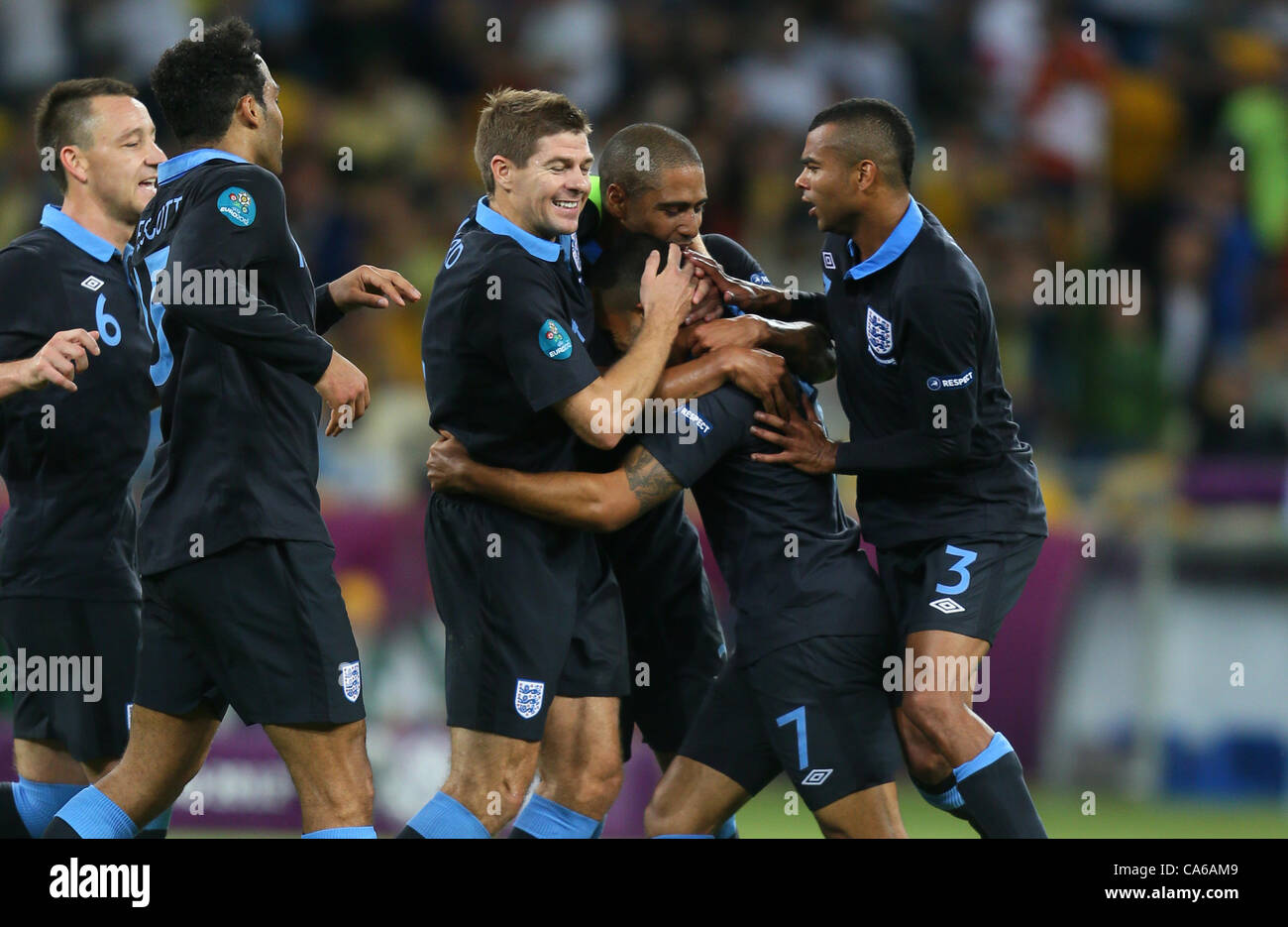 STEVEN GERRARD GLEN JOHNSON SWEDEN V ENGLAND EURO 2012 OLYMPIC STADIUM ...