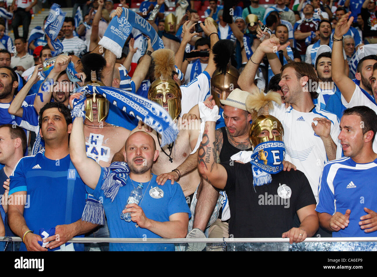 GREEK FANS RUSSIA V GREECE NATIONAL STADIUM WARSAW POLAND 16 June 2012 ...