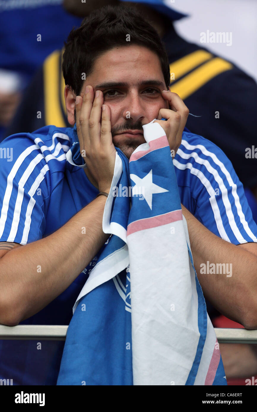 DEJECTED GREEK FAN RUSSIA V GREECE NATIONAL STADIUM WARSAW POLAND 16 ...